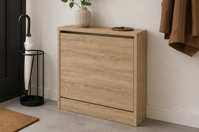 skříňka na boty, botník, výklopná dvířka, dřevo, 54x61x23 cm, dub sonoma, Dekorino BS20260001
