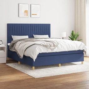 Box spring postel s matrací modrá 180x200 cm textil,  3142519