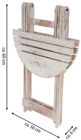 Skládací kulatý zahradní stůl Divero, 50 cm, přírodní dřevo