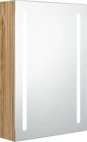 LED koupelnová skříňka se zrcadlem dub 50 x 13 x 70 cm 326499