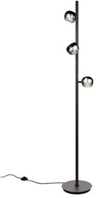 Černá/ve stříbrné barvě LED stojací lampa (výška 150 cm) Orbit – Trio Select