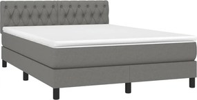 Box spring postel s matrací tmavě šedý 140 x 190 cm textil 3140290