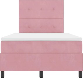 Postel s boxspringem s čelo Růžová 120 x 200 cm samet 3339829