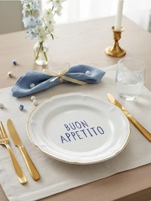 Sinsay - Keramický talíř s nápisem Buon Appetito - žlutá