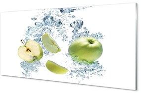 Obraz na skle Voda jablko nakrájený 100x50 cm