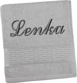 Bellatex Froté osuška proužek s výšivkou jména Šedá 70x140 cm