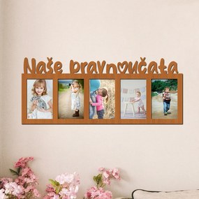 dřevo života Dřevěný fotorámeček Naše pravnoučata Zvolte barvu dekoru: Třešeň, Zvolte velikost fotografie (cm): 13x18, Počet fotorámečků: 5