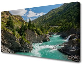 Obraz na plátně Hory Řeka Krajina 125x50 cm