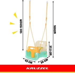 Dětská barevná houpačka 3 v 1 - do 30 kg