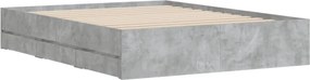 Rám postele se zásuvkami betonově šedý 140 x 200 cm kompozit 3207276