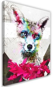 Obraz na plátně Abstraktní barevná liška - 40x60 cm
