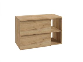 kielle Nefia - Skříňka včetně desky pod umyvadlo 90x54x45 cm, levá varianta, zlatý dub 50027S91L1