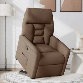 Zvedací polohovací křeslo hnědé textil 3303036
