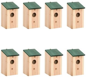 Ptačí budky 8 ks dřevěné 12 x 12 x 22 cm 276006