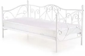 Kovová postel Jasmina 90x200, bílá, bez matrace a ÚP