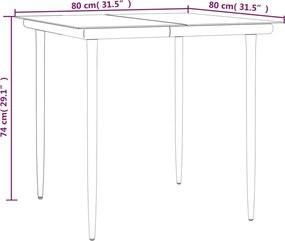 vidaXL 3dílný zahradní jídelní set černý ocel a textilen [3200718]