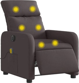 Elektrické masážní polohovací křeslo tmavě hnědé textil 3206695