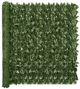 vidaXL Balkónová zástěna s tmavě zelenými listy 400 x 150 cm