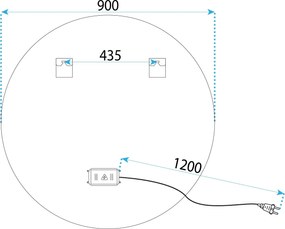 Rea Zrcadlo MMJ ⌀90 cm s vyhříváním a regulovatelným LED osvětlením HOM-06550, kartáčovaná stříbrná