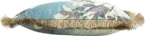 Sametový polštář bílý páv se zlatými třásněmi Frill - 45*45*10cm