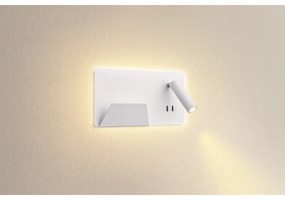 SLV 1003457 Somnila Flex, nástěnné svítidlo k posteli, LED 13W 3000K, bílá, verze vlevo, USB přípojka