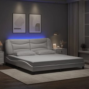 Rám postele s LED bez matrace Hvar bílý 180 x 200 cm 3213949
