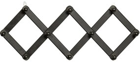 OnaDnes -20% Hoorns Černý dřevěný nástěnný věšák Lavi 28 x 77 cm