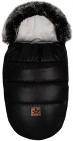 Zimní fusak FLUFFY s kožešinou + rukávník zdarma, Baby Nellys, 50 x 100cm, černý