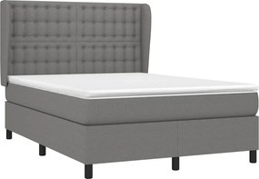 Box spring postel s matrací tmavě šedý 140 x 190 cm textil 3128278