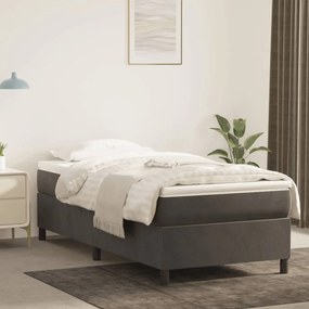 Rám postele s boxspringem tmavě šedý 90 x 200 cm samet 3121097