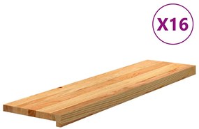 Nášlapy na schody 16 ks světle hnědé 100x25x2 cm masivní dub 3282992