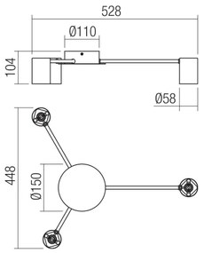 Redo 01-4049 - Bodové svítidlo NOA 3xGU10/10W/230V zlatá