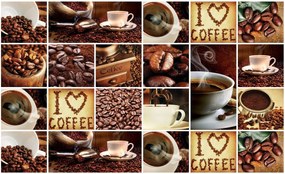 Fototapeta - I Love Coffee - koláž (152,5x104 cm)