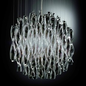 Axolight Aura, luxusní závěsné svítidlo z čirého muránského skla, 1x150W E27, prům. 47cm, délka 160cm