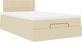 Osmanský rám postele s matrací krémově 120x200cm textil 3312303