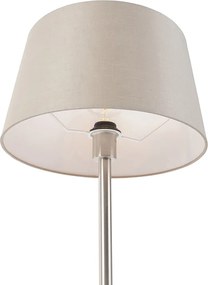 Moderní stolní lampa ocelová s tmavě béžovým stínítkem 35 cm - Simplo