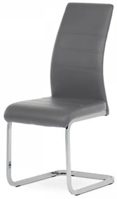Jídelní židle šedá ekokůže kovová pohupová podnož lesklý chrom DCL-408 GREY