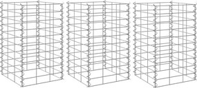 Gabionové vyvýšené záhony 3 ks 30 x 30 x 50 cm železo 151248