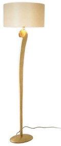 Stojací lampa Lino, barva zlatá/ecru, výška 160 cm, železo