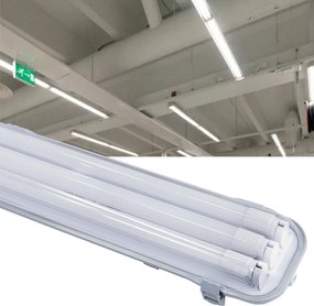 SADA Hermetického LED svítidla 120cm 3xG13 s reflektorem + 18W LED trubice