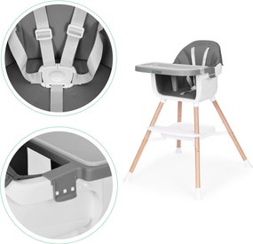 Dětská židlička 2v1 BABY ECOTOYS šedá