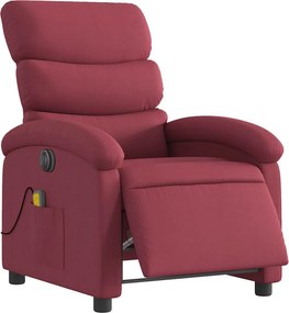Elektrické masážní polohovací křeslo vínové textil 3203969