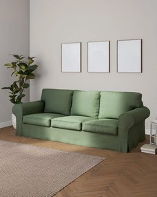 Potah na pohovku IKEA Ektorp 3-místná rozkládací, NOVÝ MODEL 2013 barva zelená látka pletený vzor