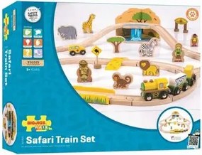 Bigjigs Rail Dřevěná vláčkodráha Safari / 38 dílů / od 3 let
