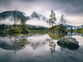 Fototapeta na míru Jezero u Hory Hochkalter | Vliesová fototapeta na zed' | DFTNXXL3013