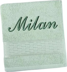 Bellatex Froté ručník proužek s výšivkou jména 50x100 cm Mintová