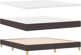 Postel s boxspringem s čelo Tmavě hnědá 180 x 200 cm textil 3339017