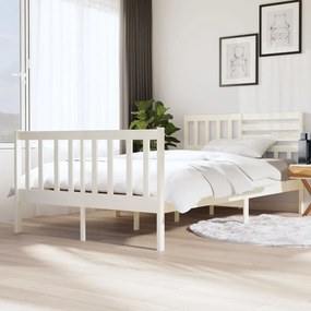Rám postele bílý masivní dřevo 120 x 200 cm,  3101149