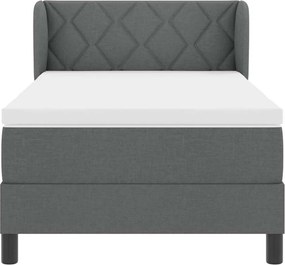 Postel s boxspringem s čelo Tmavě šedá 90 x 190 cm textil 3340060