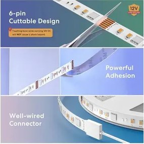 Meross MSL320PHK / LED pásek / RGBWW / 5 m / Wi-Fi / HomeKit, Alexa, G